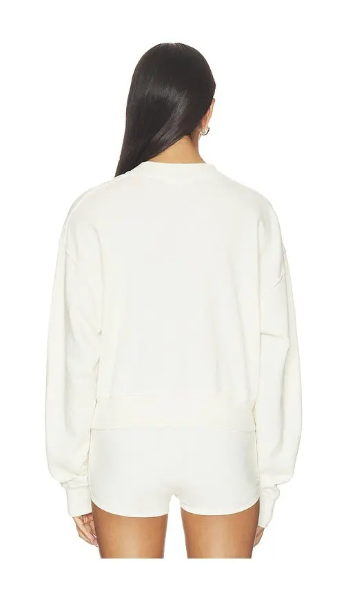 Eterne Cropped V-neck Sweatshirt In White - Bone