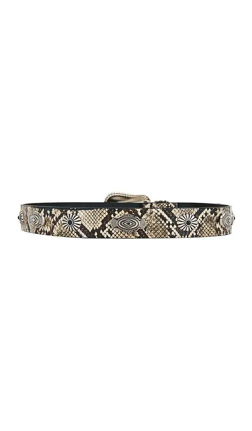 8 Other Reasons Printed Belt With Silver-tone Details - Snake