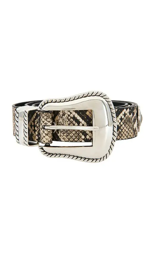 8 Other Reasons Printed Belt With Silver-tone Details - Snake
