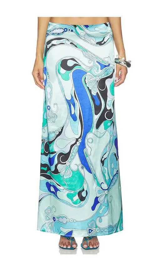MORE TO COME Tavianah Maxi Skirt In Blue - Blue Multi