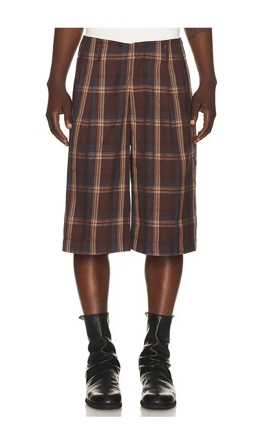 JUNGLES Tartan Hollywood Shorts - Brown