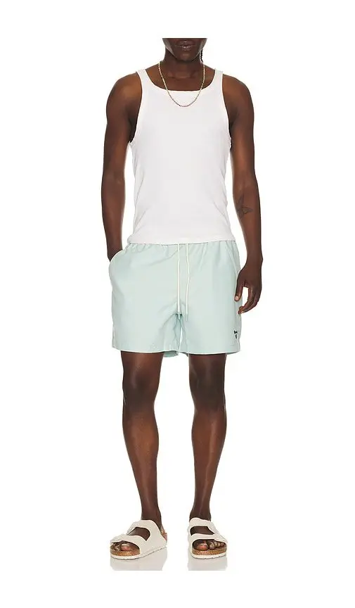 Barbour Water Reactive Leaf Print Swim Short - Mint Blue