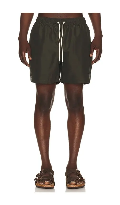 Barbour Water Reactive Tartan Swim Short - Olive