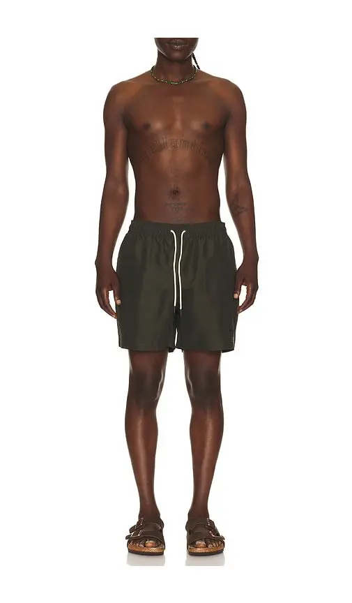 Barbour Water Reactive Tartan Swim Short - Olive