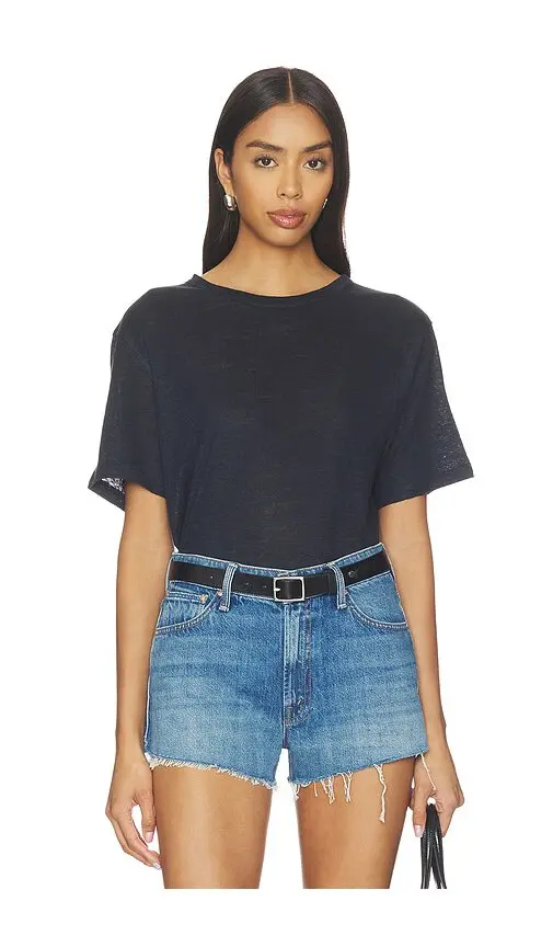 Sold Out NYC The Linen Perfect Tee - Navy