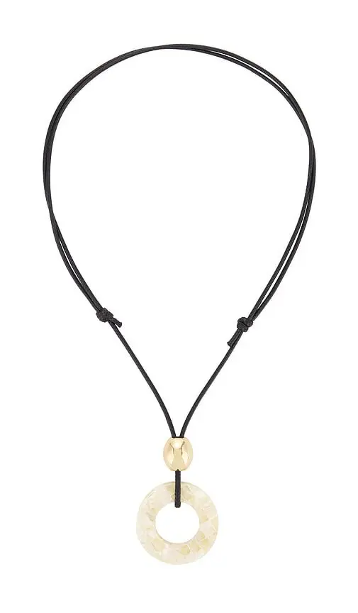 8 Other Reasons Cord Necklace With Mosaic Stone Pendant - White & Gold