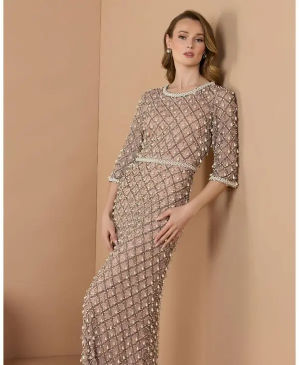 Mac Duggal Petite Embellished Evening Gown