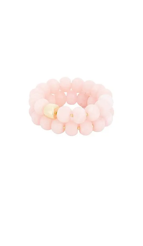 Ettika Power Bead Bracelet Stack - Rose
