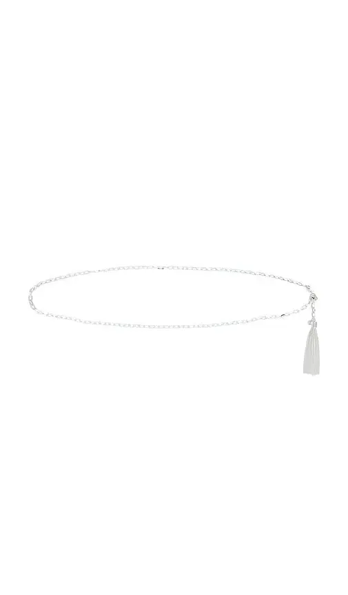 Ettika Simple Tassel Chain Belt In Metallic - Silver