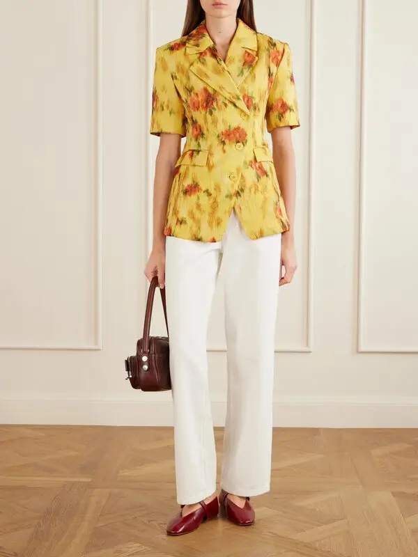 GANNI Shibori Organza Floral Blazer