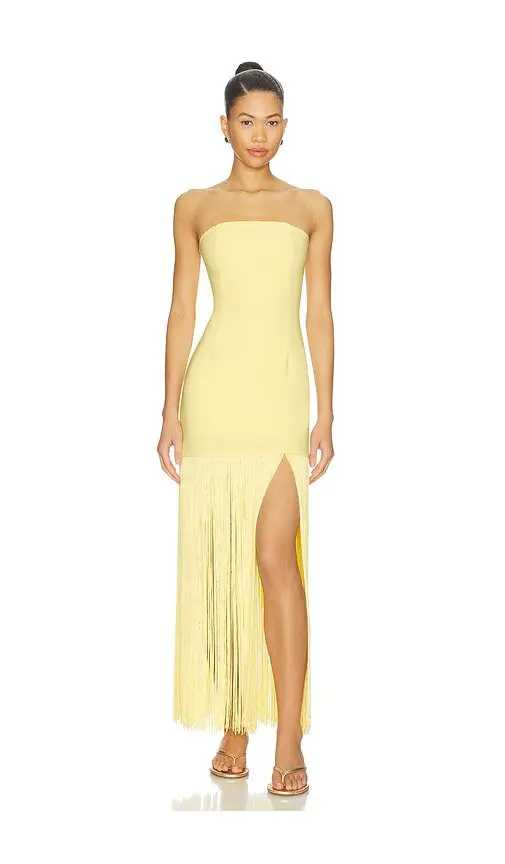 MORE TO COME Marissa Fringe Dress - Yellow