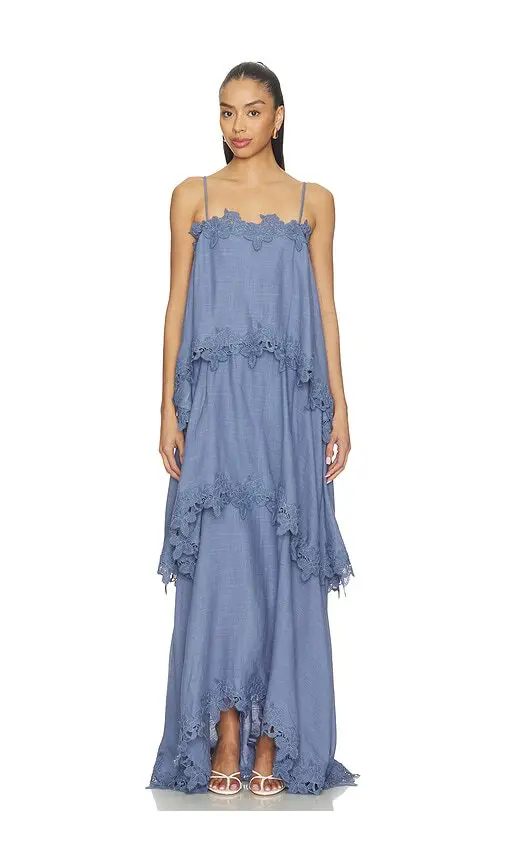ELLIATT Miri Tiered Gown - Steelblue