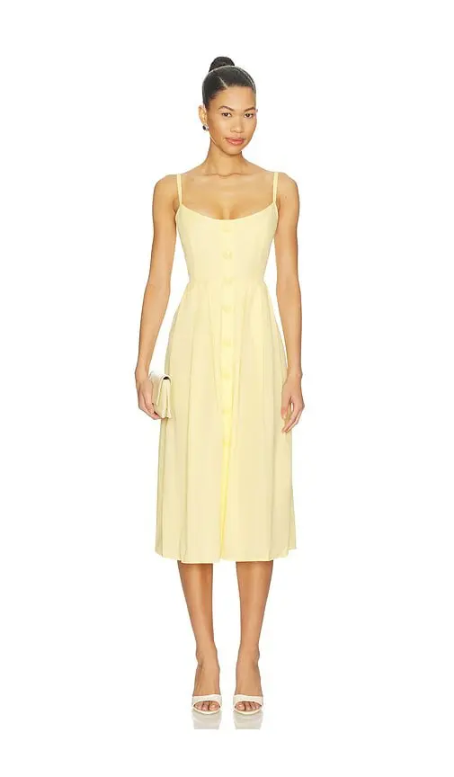 L'Agence Reanne Midi Dress - Lemon Sorbet