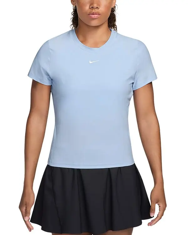 Nike Victory Dri-fit Short Sleeve Tennis Top - Hydrogen Blue/white