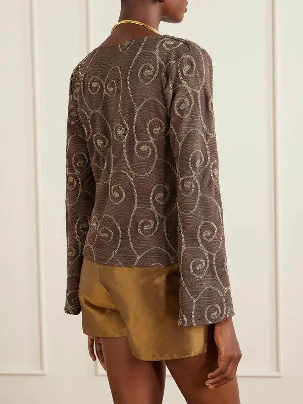 SARA CRISTINA Arena Textured Knitted Cardigan