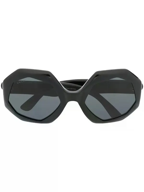 Gucci Geometric-frame Sunglasses - Black