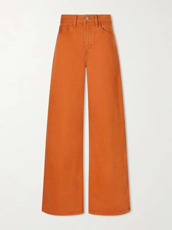 THE ELDER STATESMAN Evvie Recycled Cotton Wide-leg Jeans - Orange