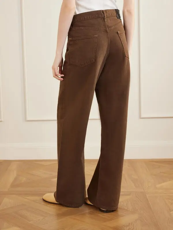 THE ELDER STATESMAN Evie Organic Cotton-twill Wide-leg Pants