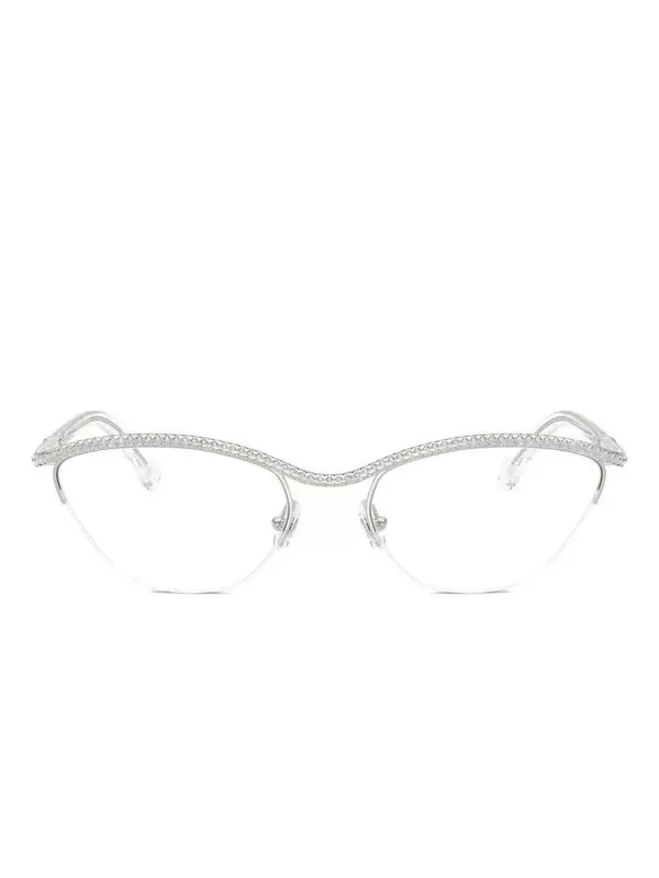 SWAROVSKI Crystal-embellished Cat-eye Glasses - Silver