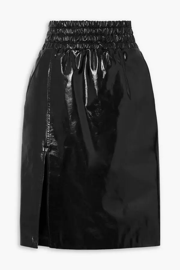 TOM FORD Glossed-leather Midi Skirt - Black