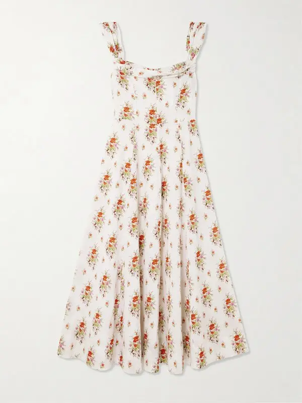 DÔEN Clea Floral-print Organic Cotton Midi Dress - Multi