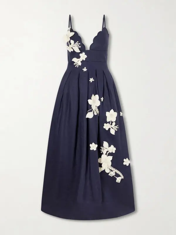 Agua Bendita Sula Cauca Linen Maxi Dress - Blue