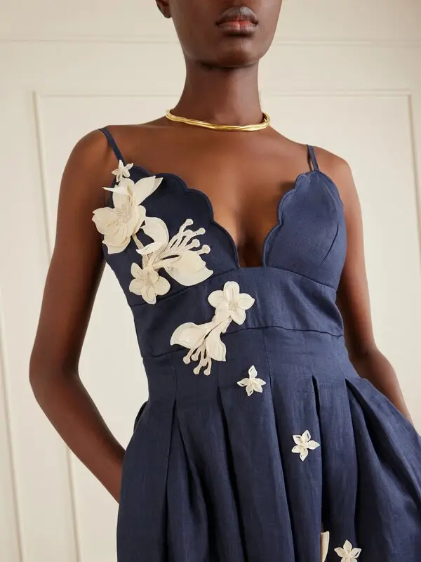 Agua Bendita Sula Cauca Linen Maxi Dress - Blue
