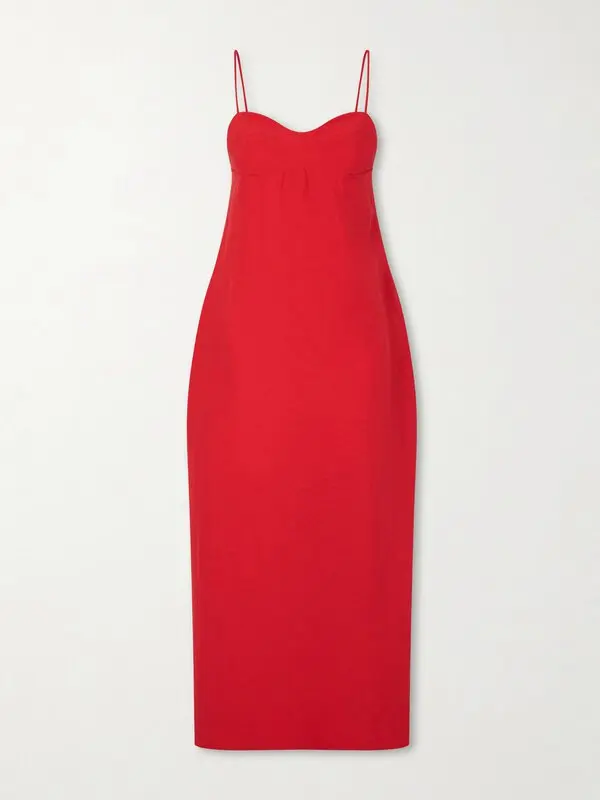 RÓHE Dahippa Cotton Midi Dress - Red