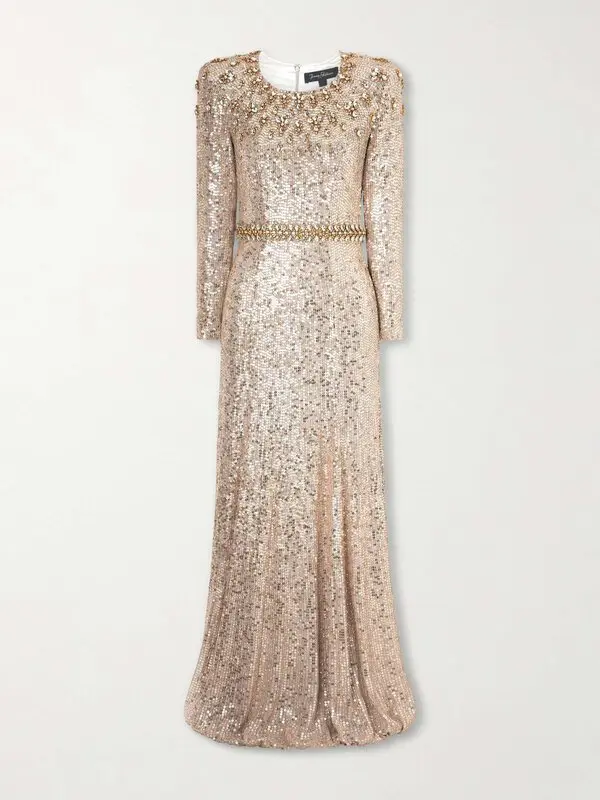 Jenny Packham Georgia Sequin Gown - Gold