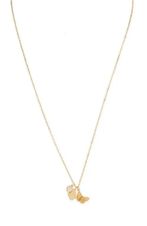 Argento Vivo Charm Necklace With Butterfly And Heart Motifs - Gold