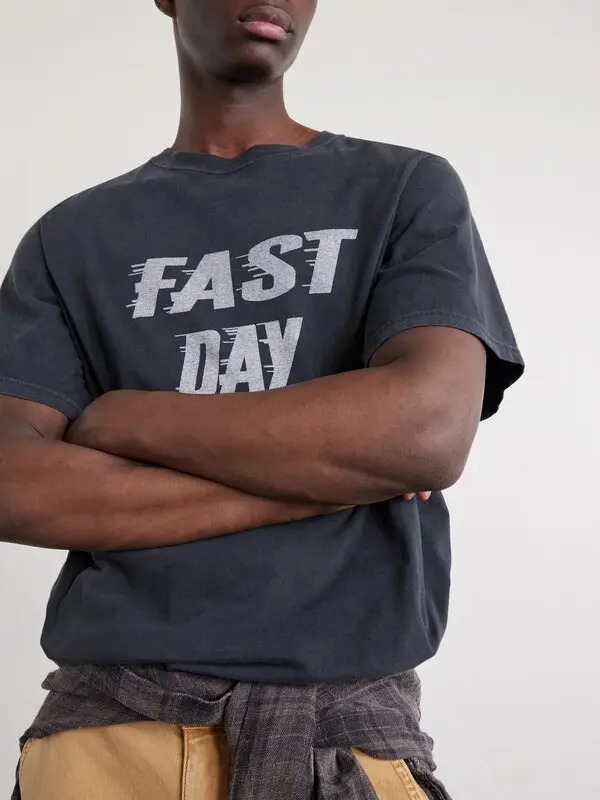 REMI RELIEF Fast Day Printed Cotton-jersey T-shirt