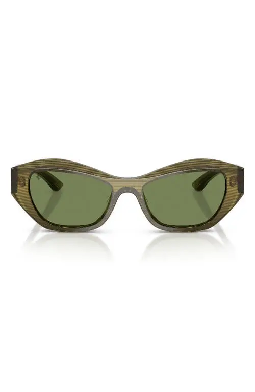 FERRARI 53mm Cat-eye Sunglasses - Striped Green/green Red