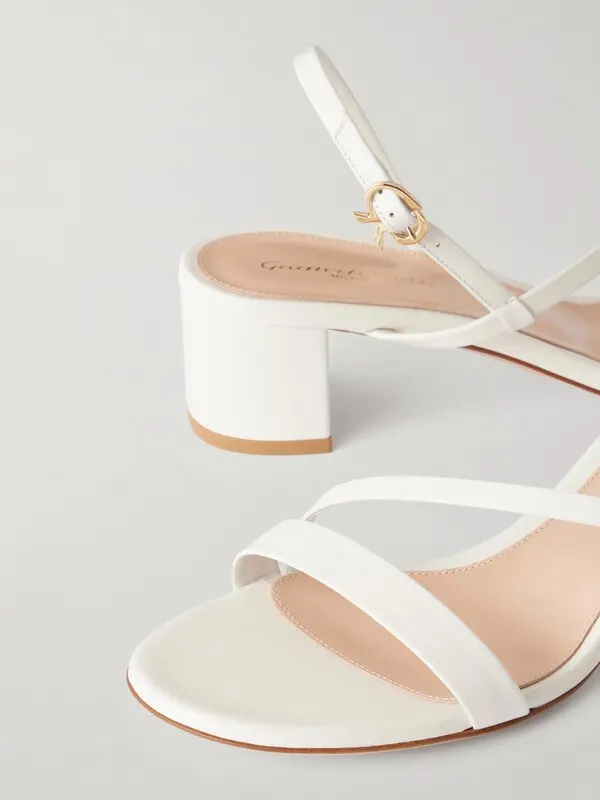 GIANVITO ROSSI Betsey 45 Leather Sandals - Neutrals