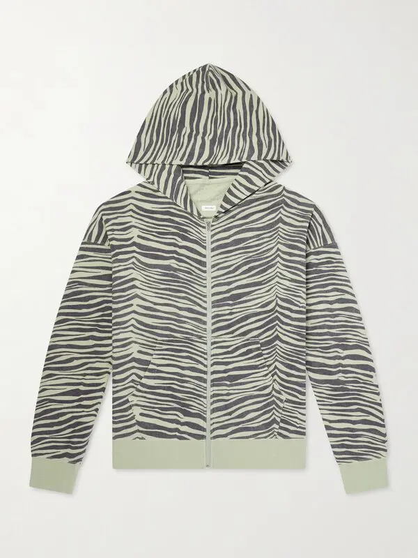 Visvim Jumbo Printed Zip-up Hoodie - Green