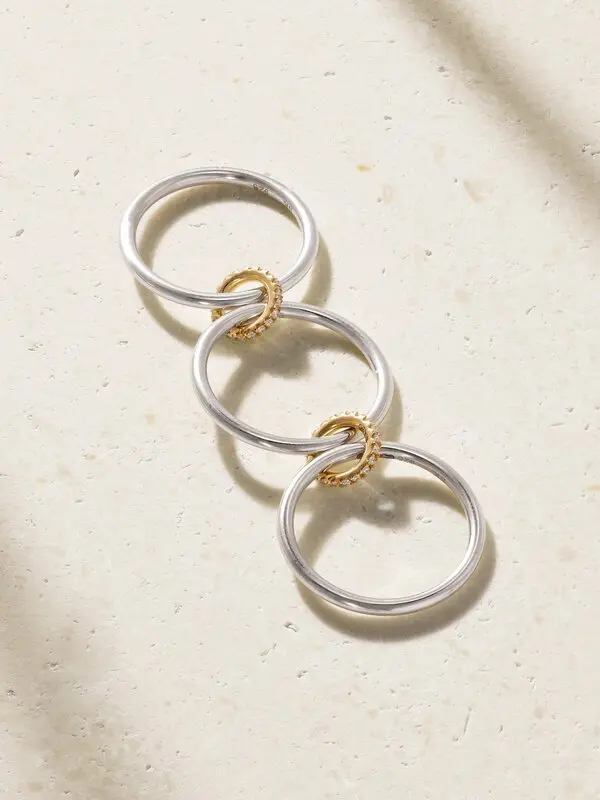 SPINELLI KILCOLLIN Solarium Sterling, 18-karat Gold And Diamond Ring - Silver