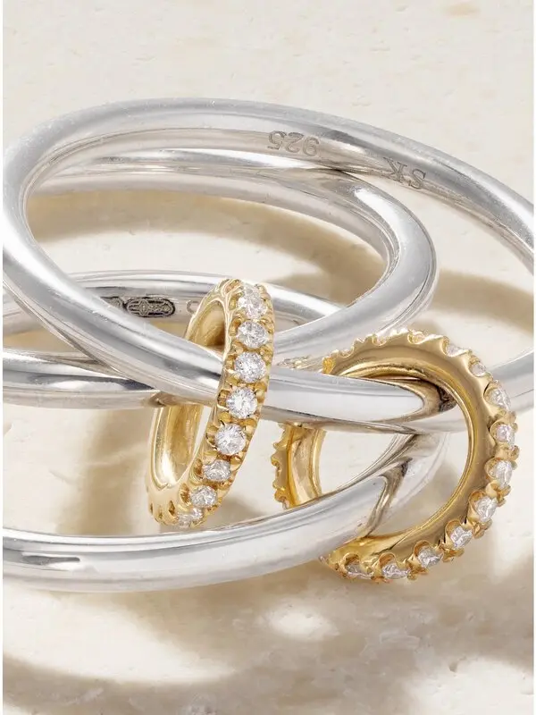 SPINELLI KILCOLLIN Solarium Sterling, 18-karat Gold And Diamond Ring - Silver