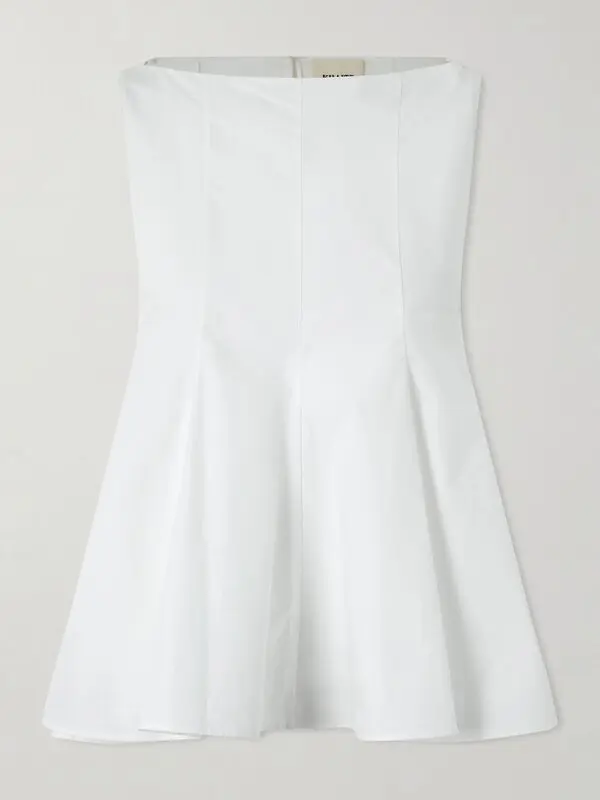 Khaite Marita Paneled Cotton-poplin Blouse - White