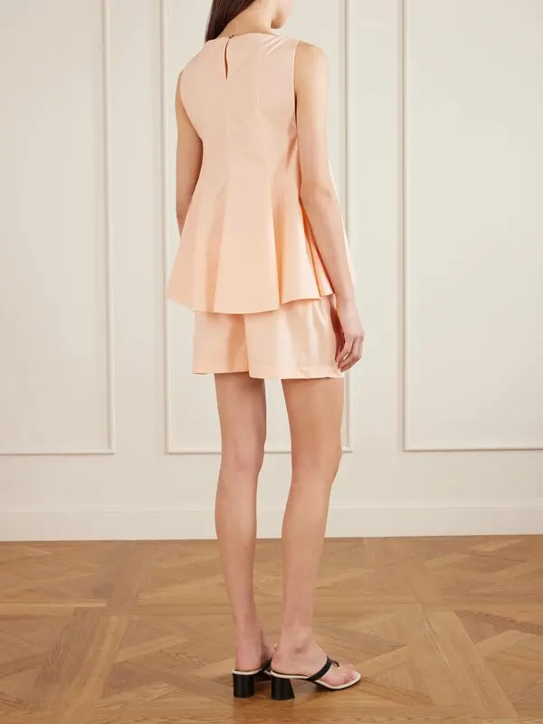 Khaite Marita Paneled Cotton-poplin Blouse - Orange