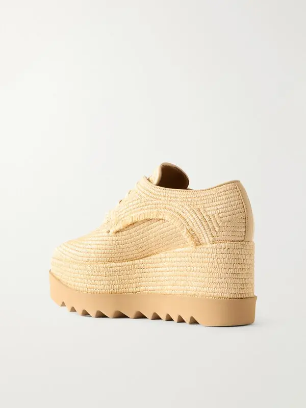 Stella McCartney Elyse Woven Raffia Platform Brogues