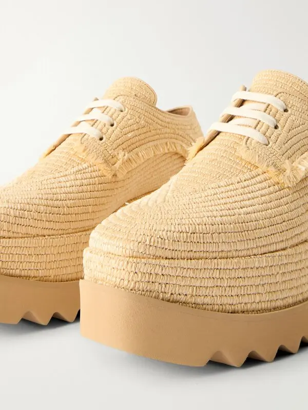 Stella McCartney Elyse Woven Raffia Platform Brogues