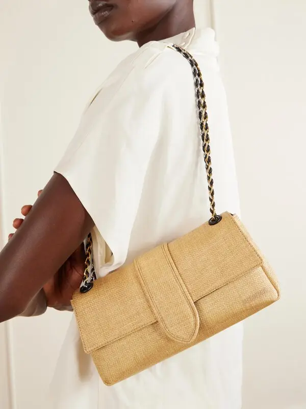Jacquemus Le Bambino Chaîne Raffia-effect Shoulder Bag - Neutrals