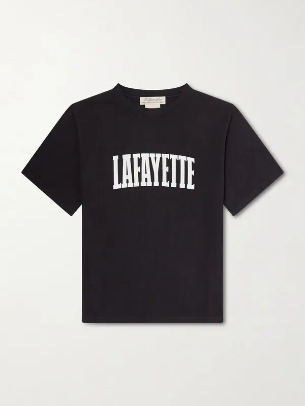 REMI RELIEF Lafayette Printed Cotton-jersey T-shirt - Black