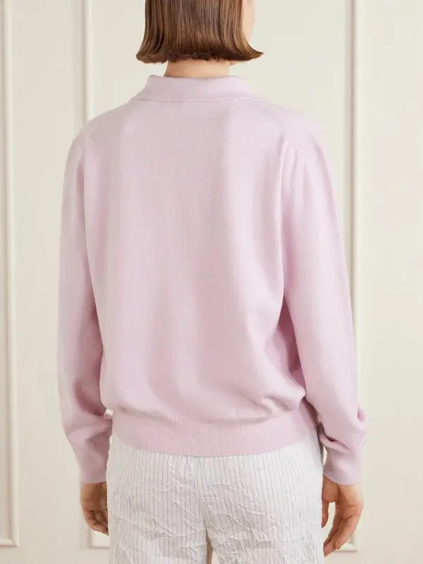 RÓHE Wool-blend Polo Sweater - Pink