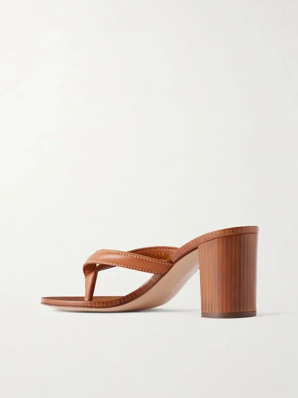 GIANVITO ROSSI Leather 70 Heel Thong Sandals