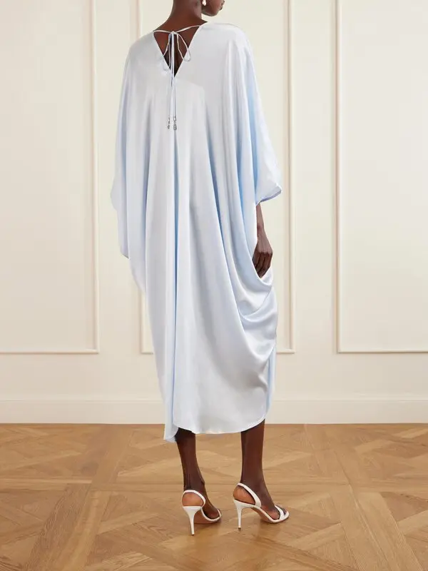 Camilla Draped Silk-satin Kaftan