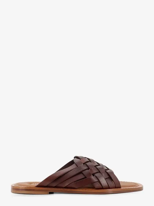 Miu Miu Braided Leather Sandals - Brown