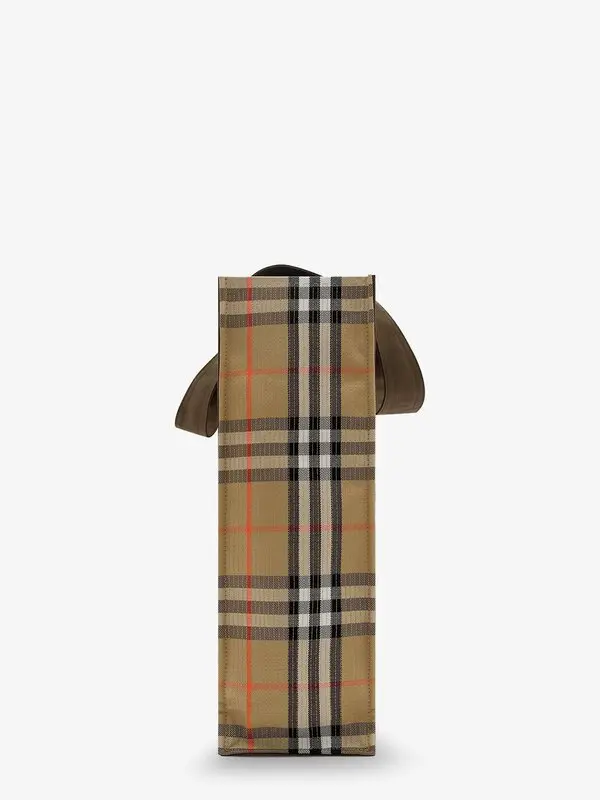 Burberry Tote Bag With Suede Logo Label - Brown