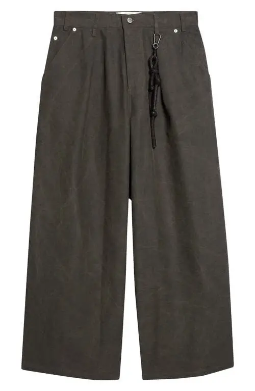SONG FOR THE MUTE Superbaggy Cotton Moleskin Wide Leg Pants - Black