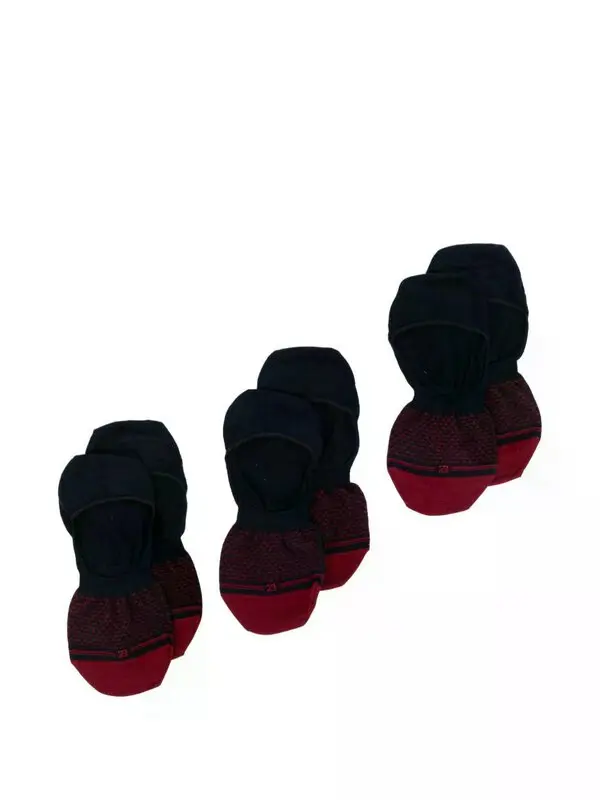 Zegna Geometric-pattern Invisible Socks - Blue
