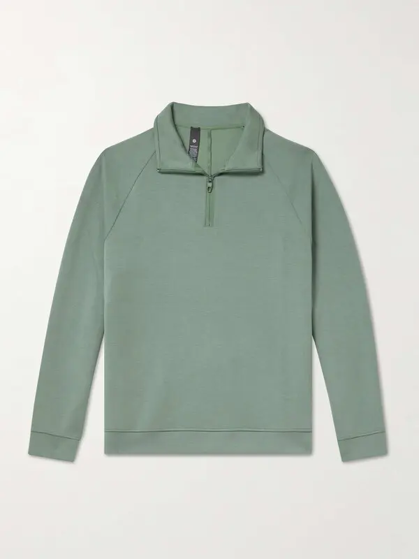 Lululemon Smooth Spacer Stretch Recycled-jersey Half-zip Sweatshirt - Green